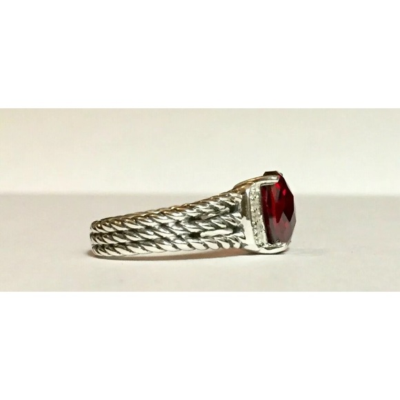 David Yurman | Jewelry | David Yurman X8mm Garnet Diamond Ring Sz 6 ...